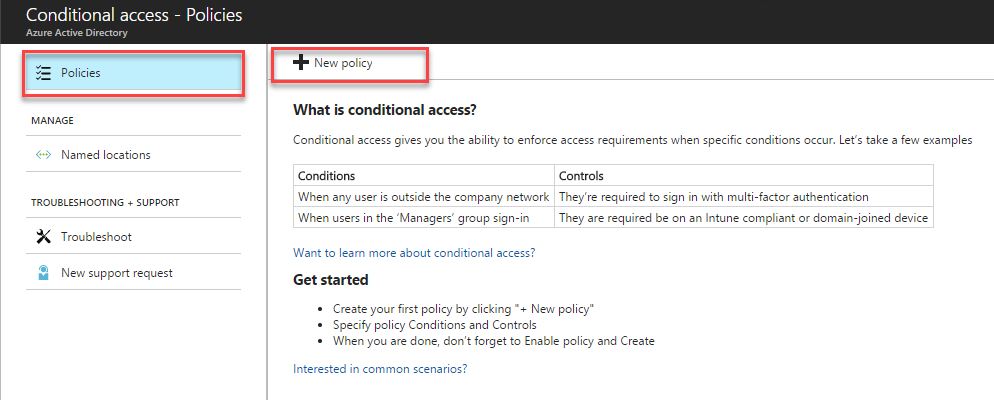 Conditional Access to Exchange Online and Office 365