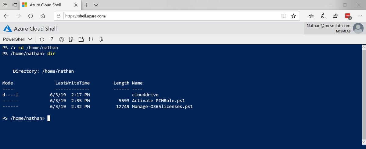 Managing Exchange Online with Azure Cloud Shell