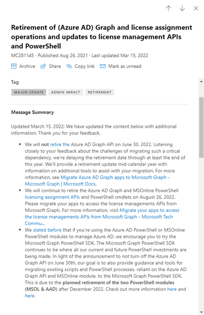 Azure AD PowerShell to Graph SDK
