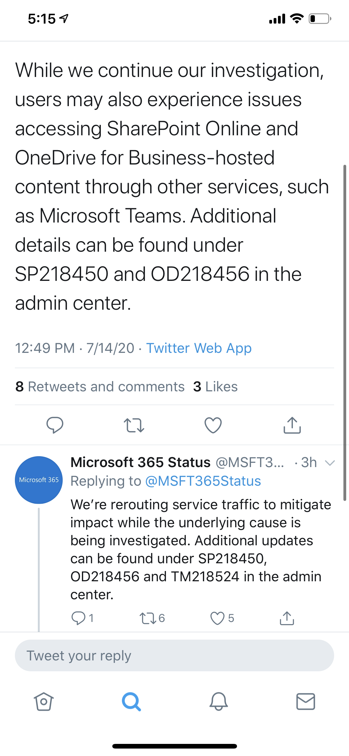 Office 365 Monitoring: SharePoint and OneDrive for Business Outage