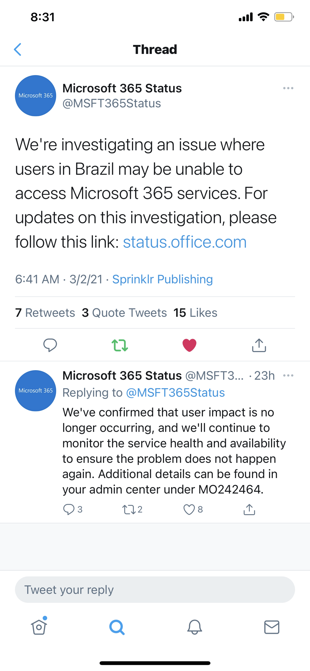 Office 365 Monitoring: Microsoft 365 Services Outage March 2, 2021
