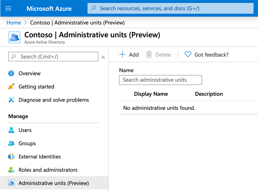 Administrative Units Management in Azure Active Directory