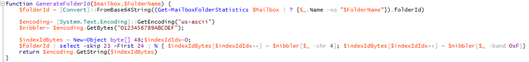 Performing eDiscovery Against a Specific Folder