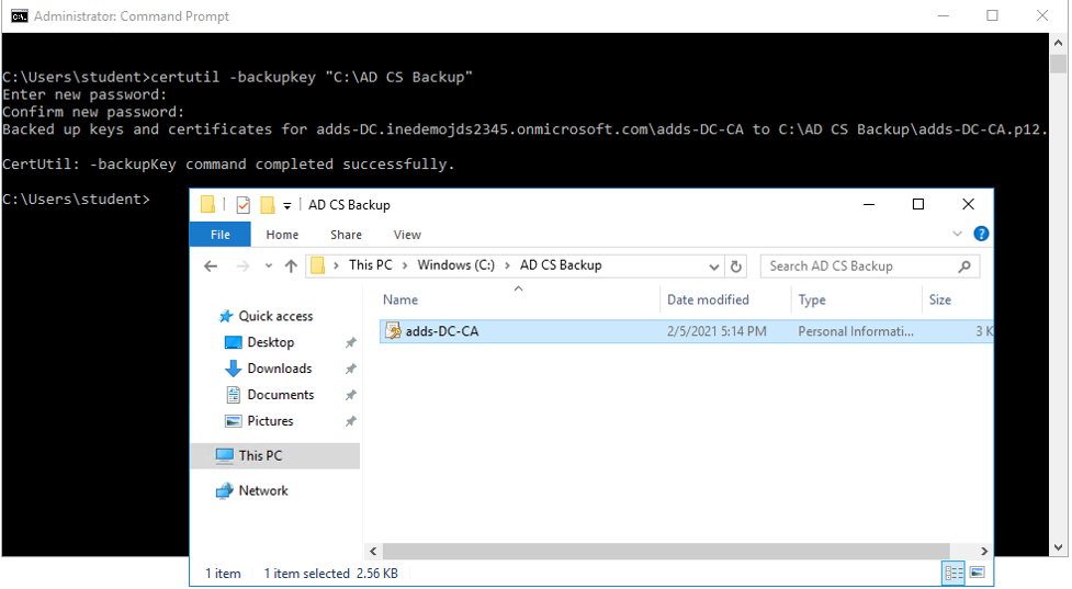 Active Directory Monitoring: Backup and Recovery - Options for AD CS