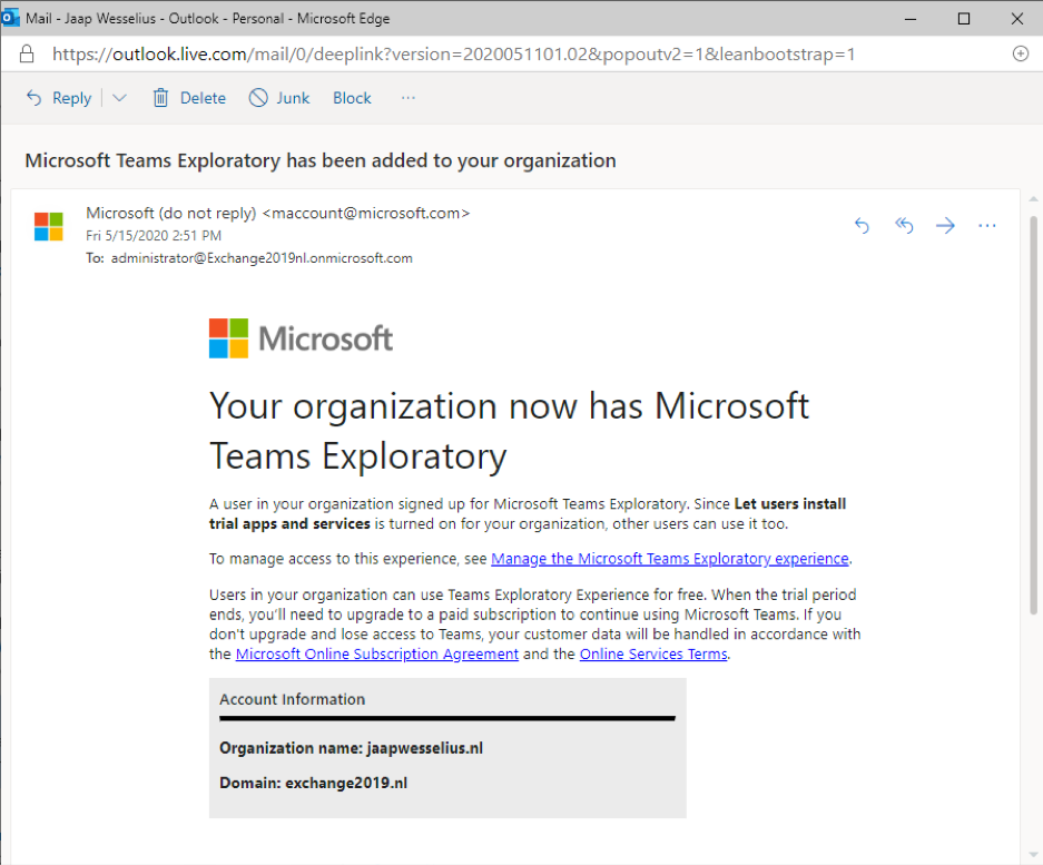 Exchange On-Premises and Microsoft Teams