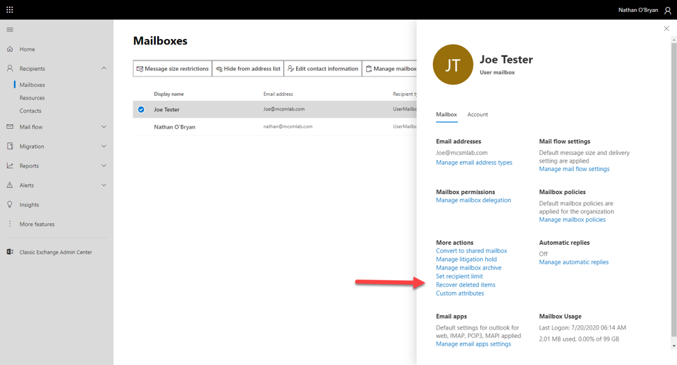New Features for Single Item Recovery