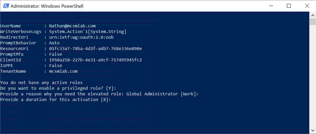 Activating Privileged Identity Management Roles with PowerShell