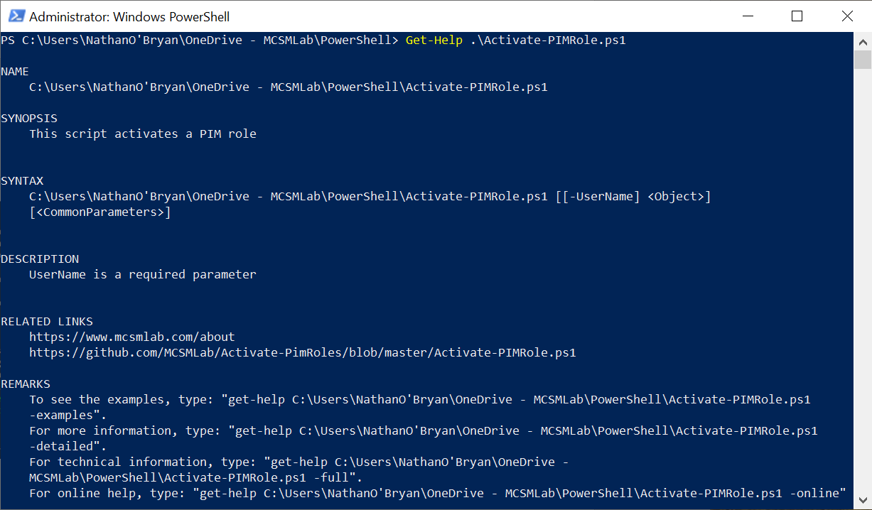 Activating Privileged Identity Management Roles with PowerShell