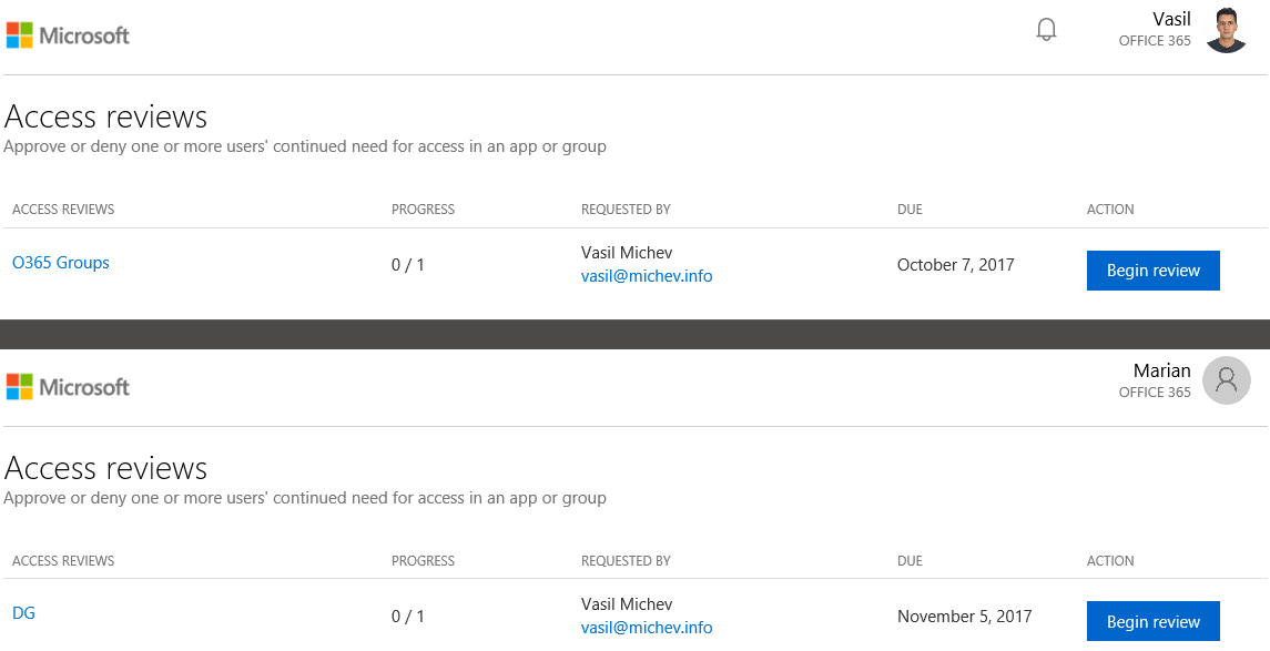 First Look at Access Reviews for Office 365 Groups and Applications