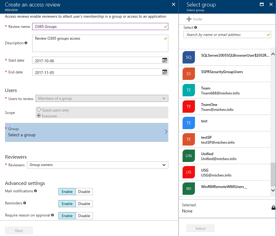 First Look at Access Reviews for Office 365 Groups and Applications