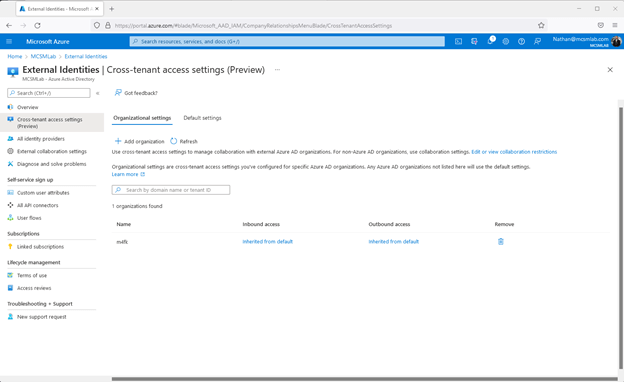 New Cross-Tenant Access Settings in Azure AD