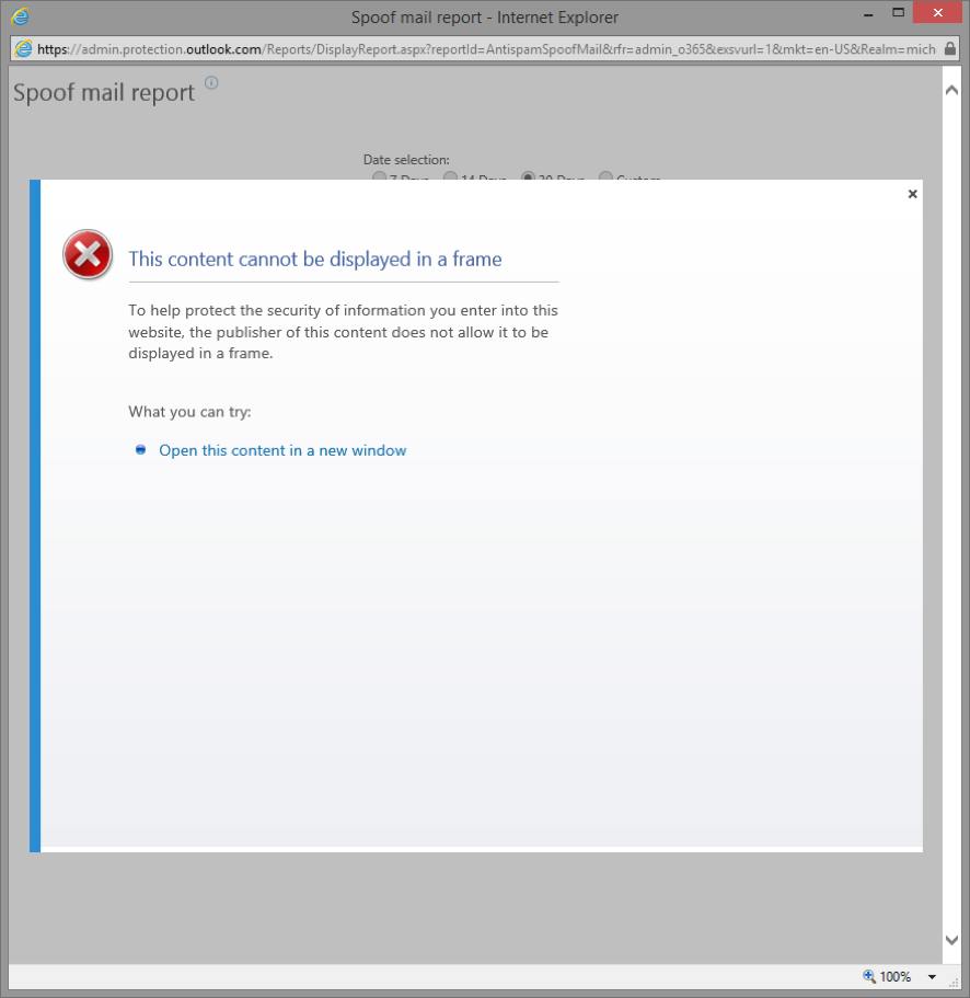 New Spoofing Report Available in Exchange Online