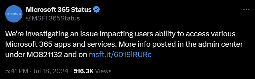 Global Microsoft Outage caused by CrowdStrike Update Underscores the Benefits of Microsoft 365 ...